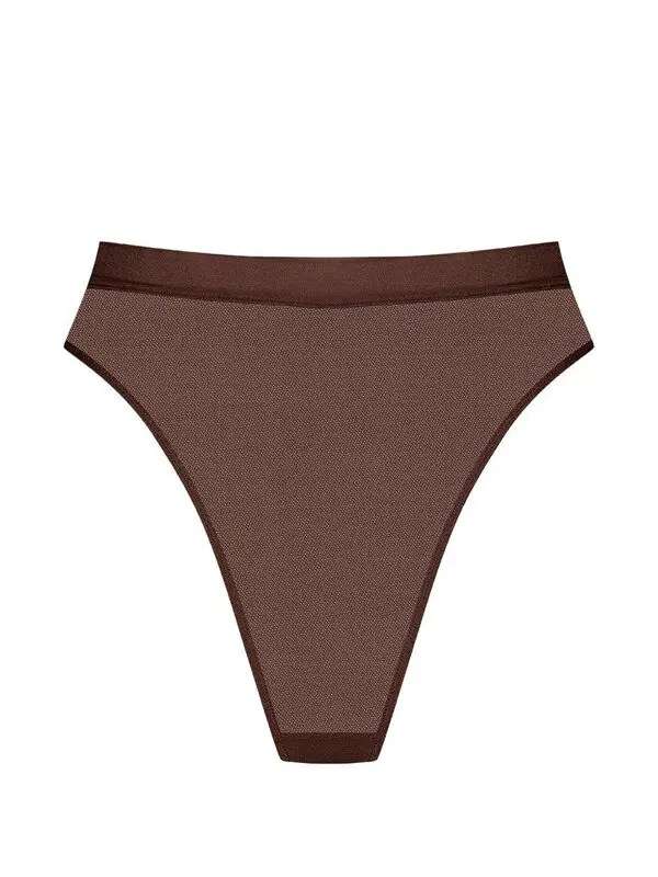 MAISON CLOSE Corps À Corps Mesh Thong - Brown