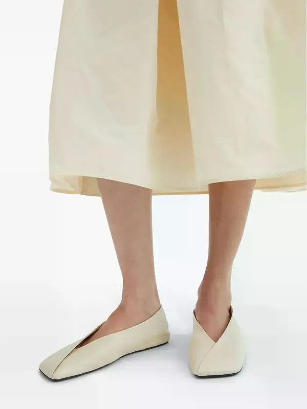 JIL SANDER Leather Ballerina Shoes - Neutrals