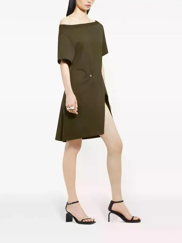 COURREGES Boat Neck Mini Dress - Green