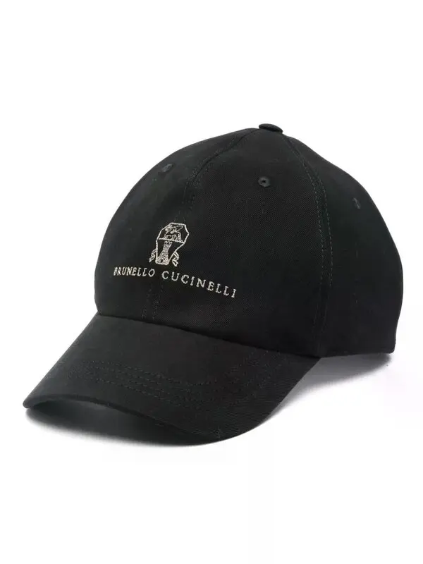 Brunello Cucinelli Logo Embroidered Baseball Cap - Black