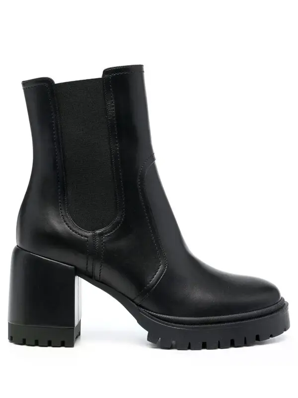 Casadei Nancy 75mm Block-heel Leather Boots
