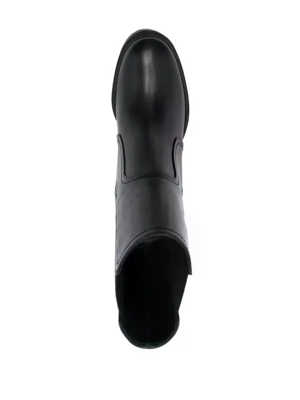 Casadei Nancy 75mm Block-heel Leather Boots