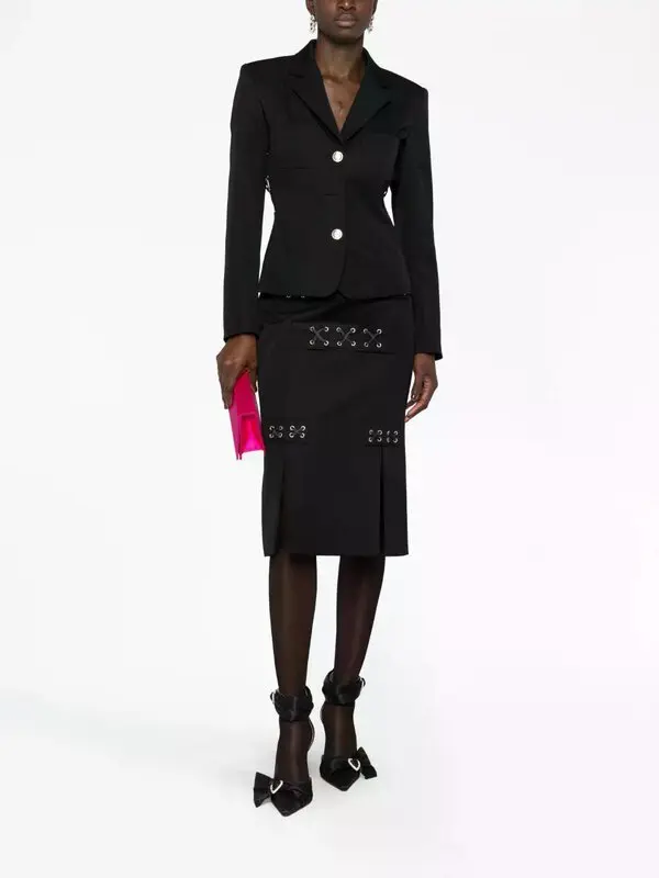 Alessandra Rich Lace-up Wool-blend Blazer