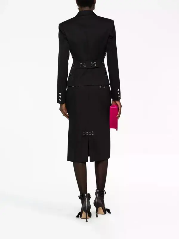 Alessandra Rich Lace-up Wool-blend Blazer
