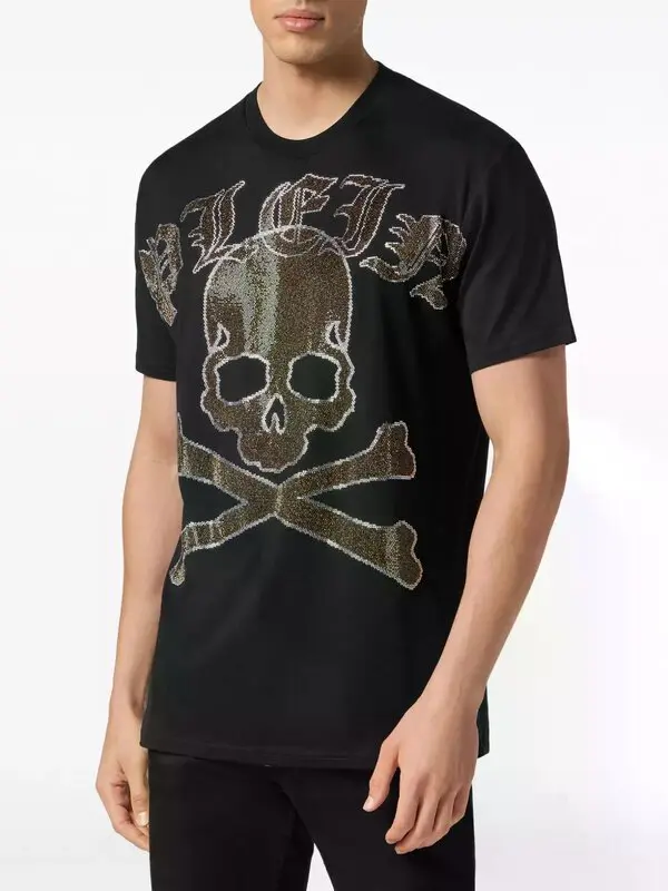 Philipp Plein Gothic Plein Strass Cotton T-shirt