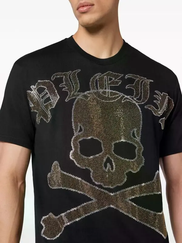 Philipp Plein Gothic Plein Strass Cotton T-shirt