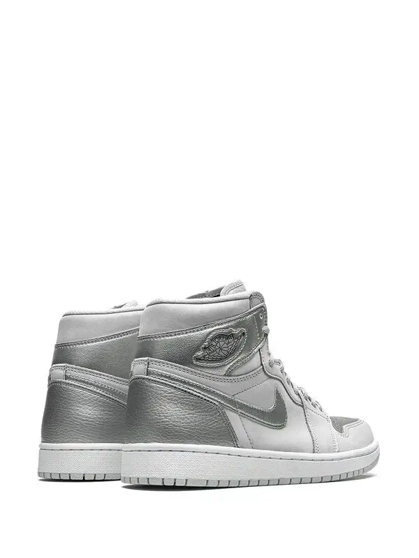 JORDAN Air 1 Retro High Co.jp Metallic Silver Sneakers - Grey