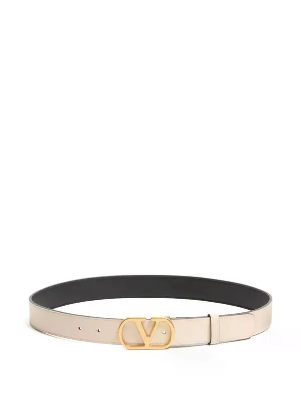 Valentino Garavani Vlogo Signature Leather Belt - Black