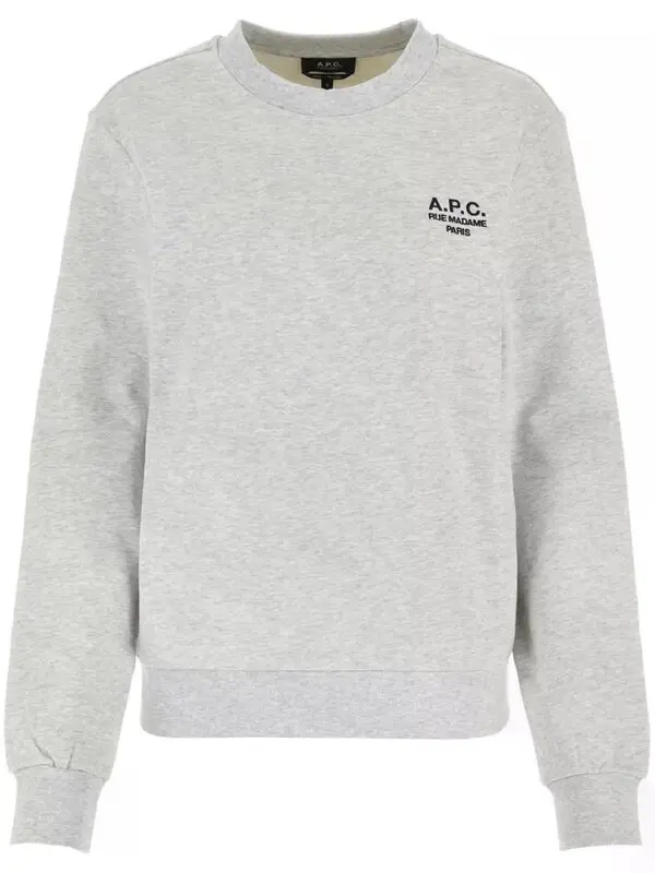 A.p.c. Mélange-effect Cotton Sweatshirt - Grey