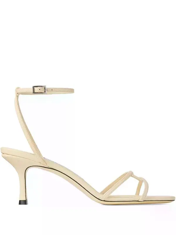JIMMY CHOO Elaphe Printed Leather Leo 65 Sandals - Yellow