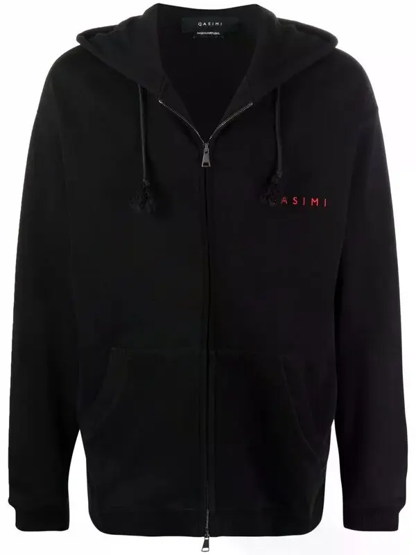 QASIMI Embroidered Logo Slogan Hoodie