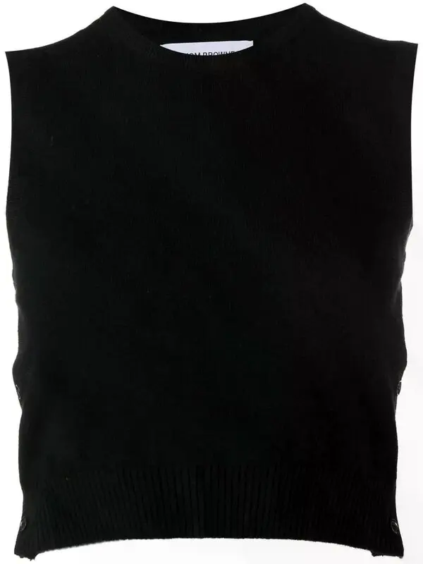 Thom Browne Cashmere Cropped Crew Neck Shell Top