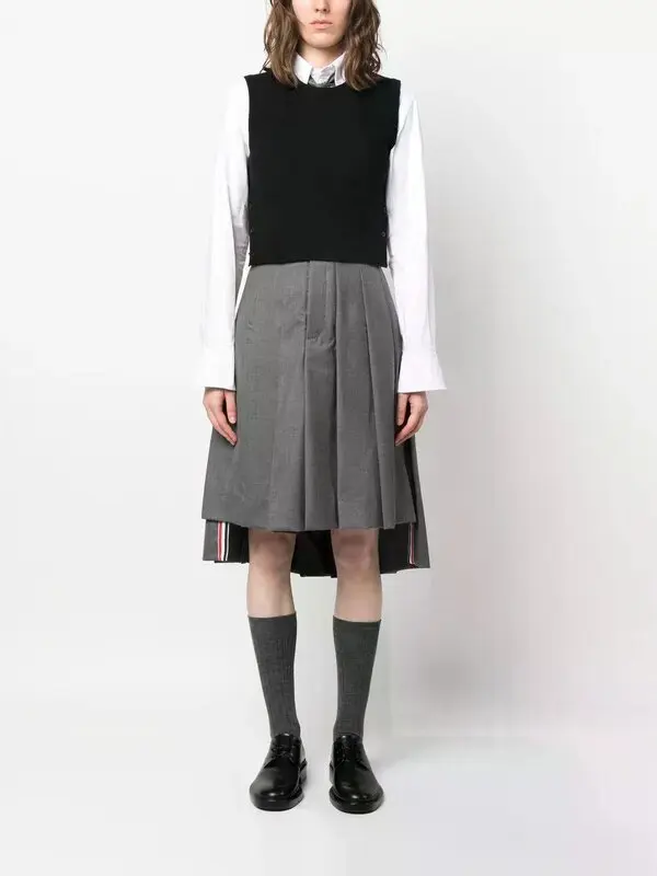 Thom Browne Cashmere Cropped Crew Neck Shell Top
