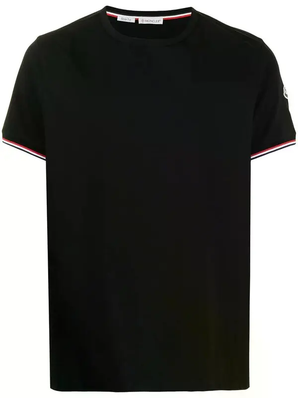 Moncler Striped-trim V-neck T-shirt