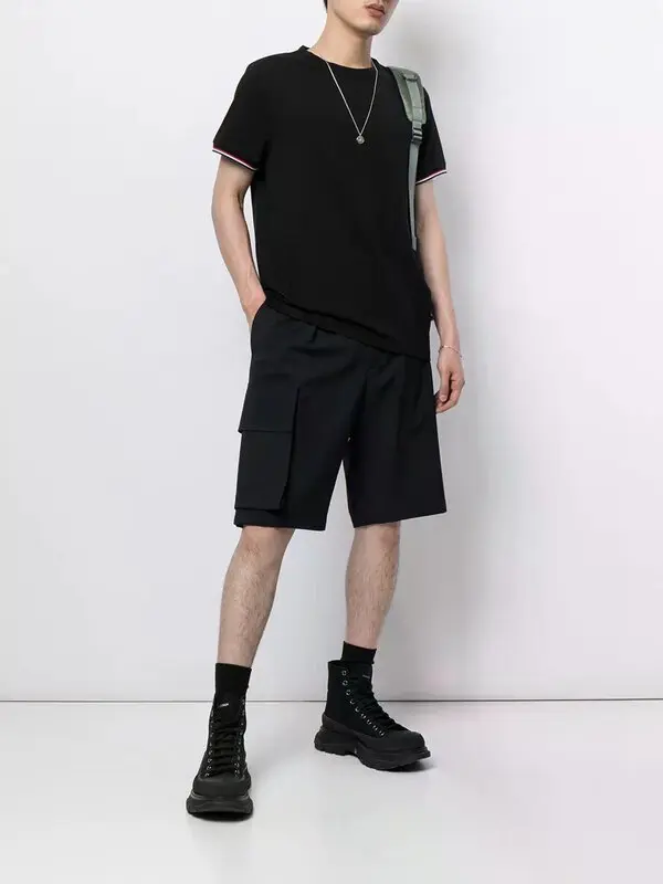 Moncler Striped-trim V-neck T-shirt