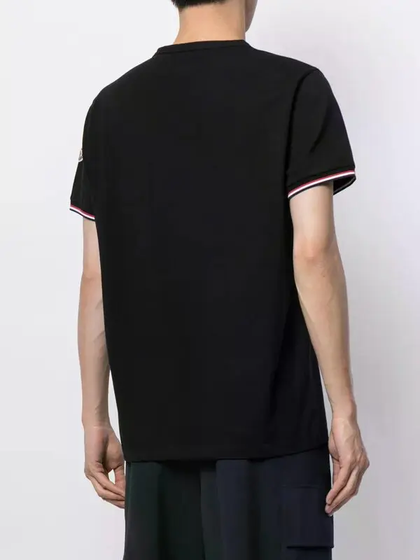 Moncler Striped-trim V-neck T-shirt