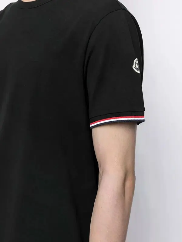 Moncler Striped-trim V-neck T-shirt