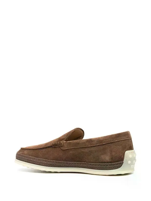 TOD'S Espadrille Detail Loafers - Brown