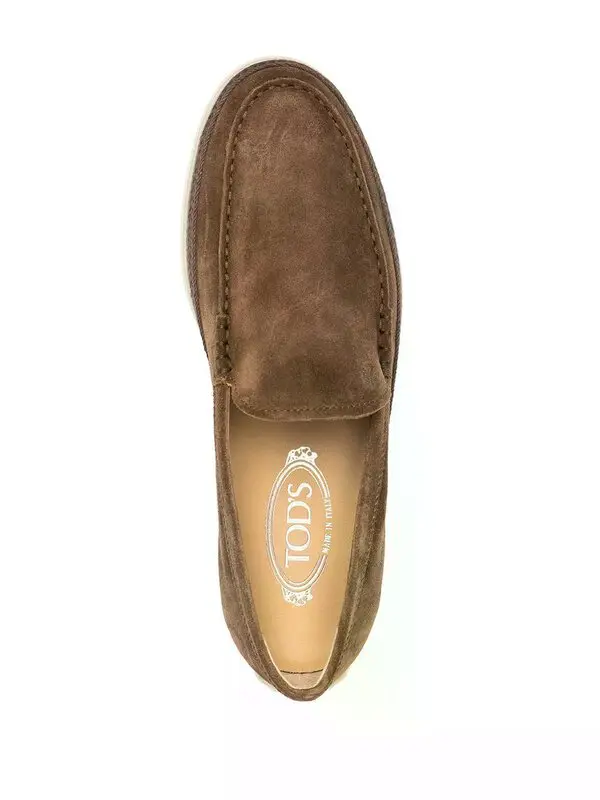 TOD'S Espadrille Detail Loafers - Brown