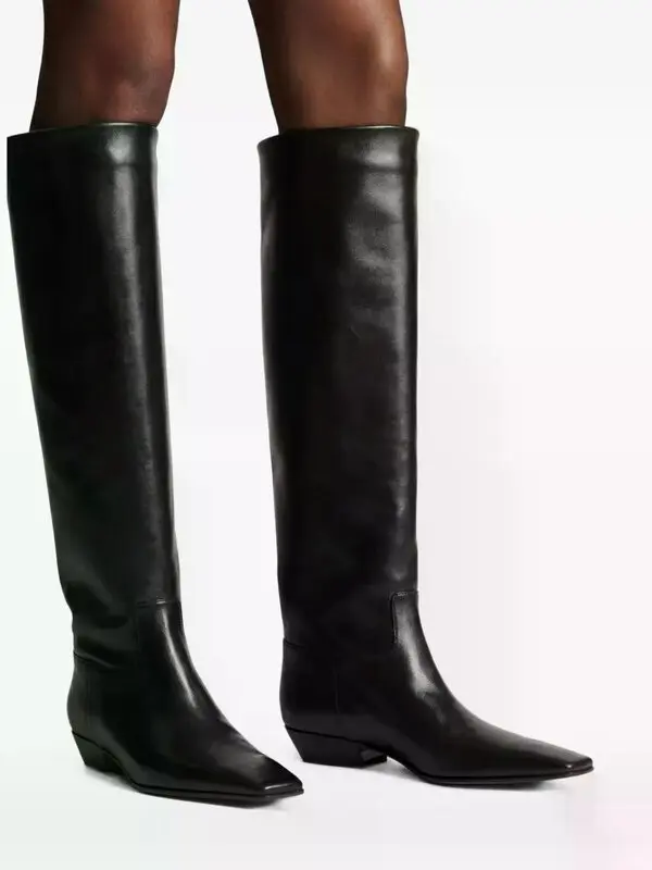 Khaite The Marfa Leather Boots - Black