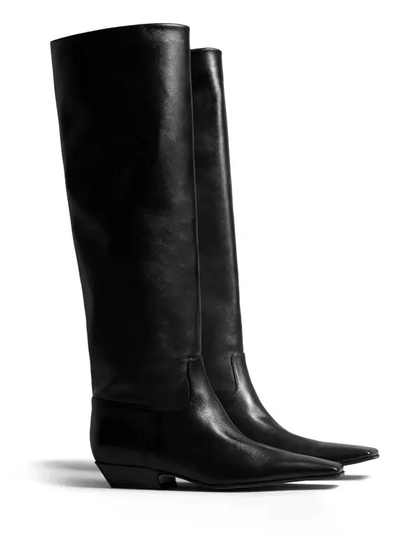 Khaite The Marfa Leather Boots - Black