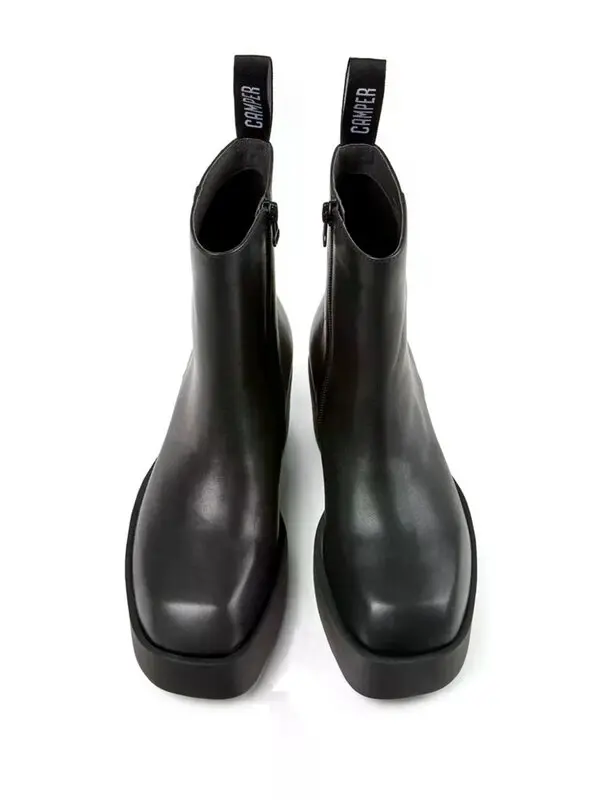 Camper Billie Leather Ankle Boots - Black