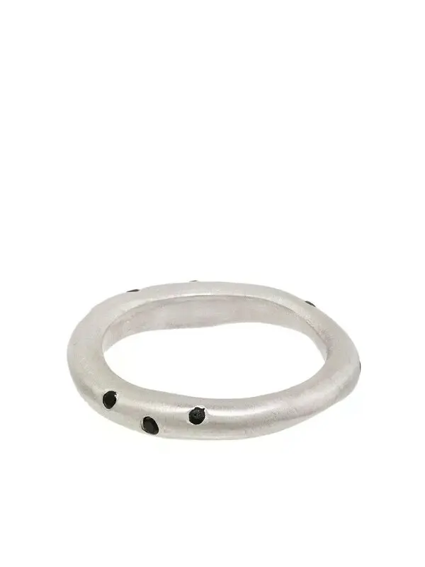 M. Cohen Sterling Ring With Black Diamond