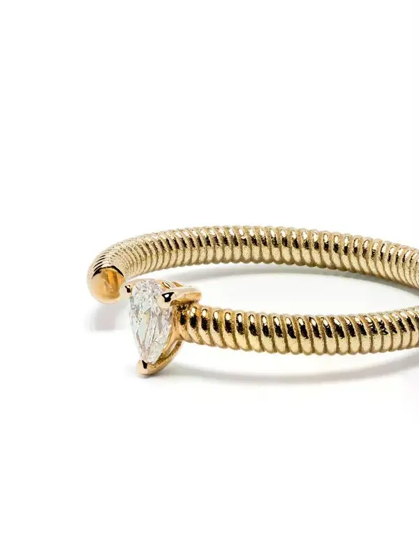 LEANDRA 18kt Yellow Cabo Pear Open Ring With Diamond