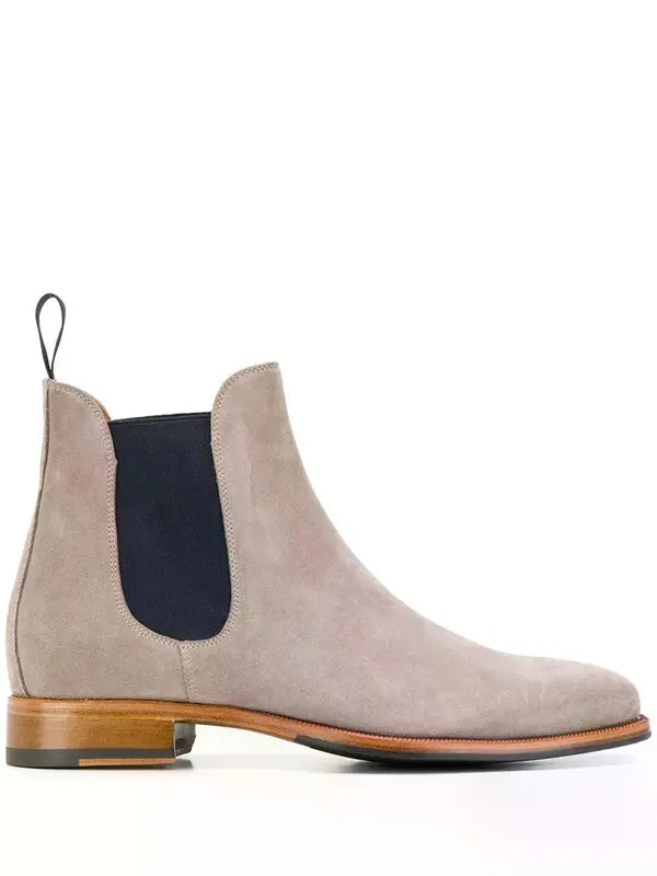 SCAROSSO Giancarlo Suede Ankle Boots - Grey