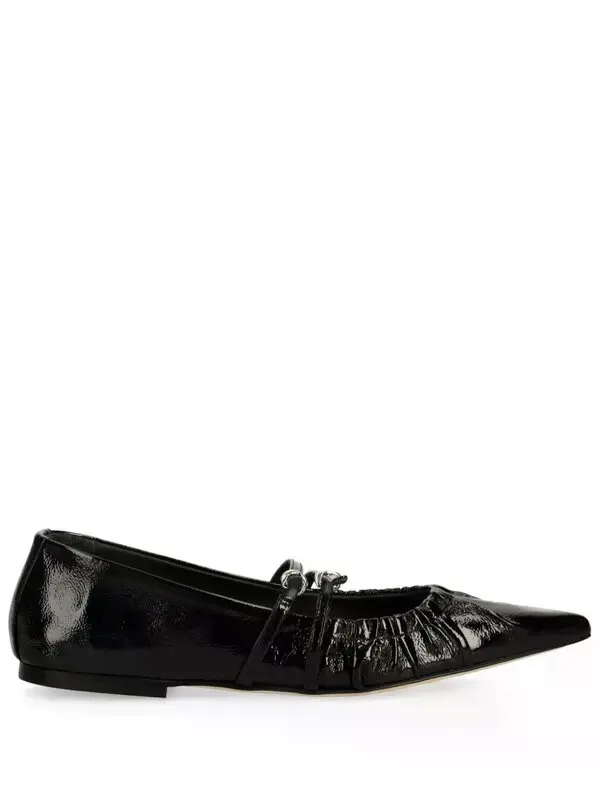 MSGM Ruched Ballet Flats - Black