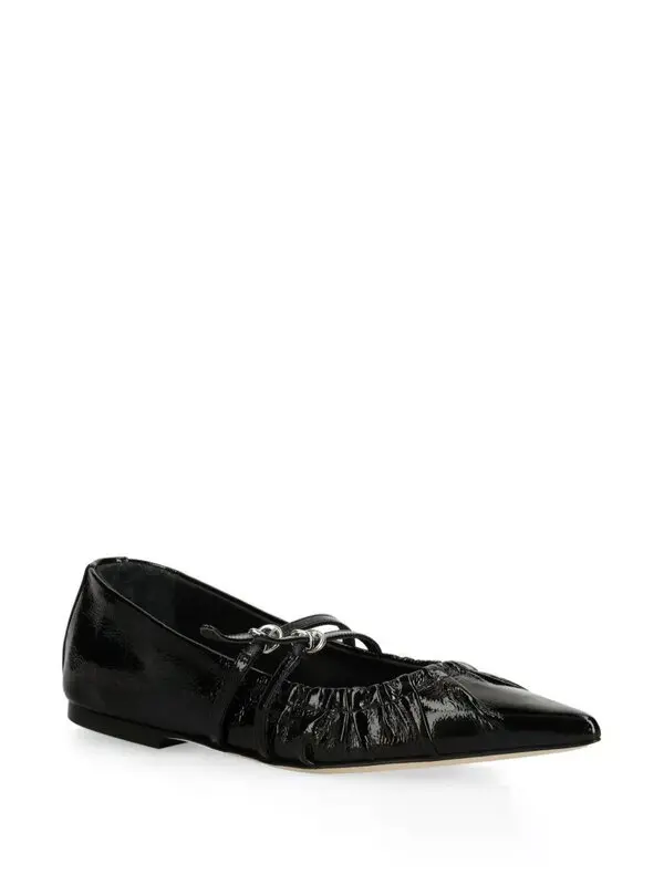 MSGM Ruched Ballet Flats - Black