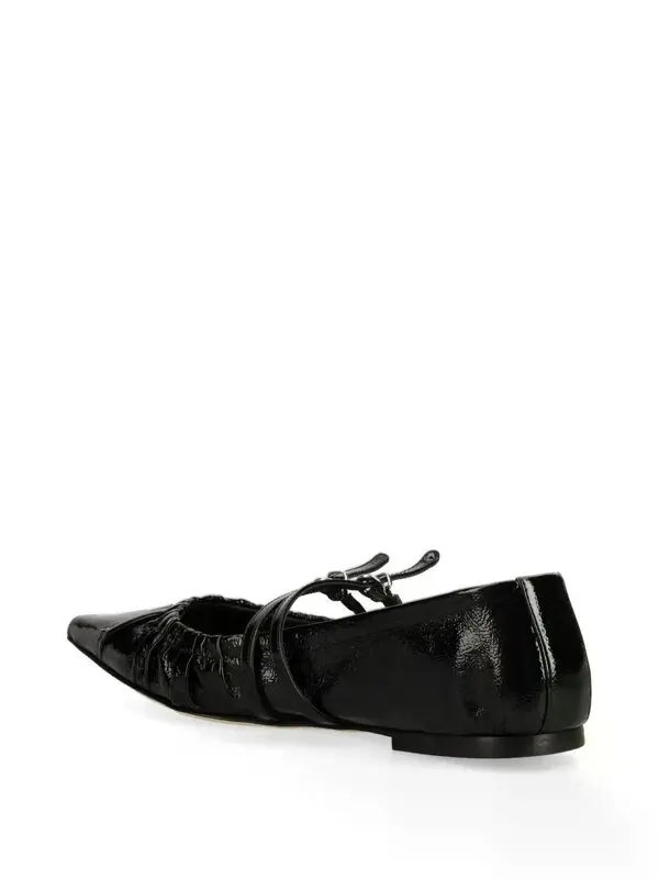 MSGM Ruched Ballet Flats - Black