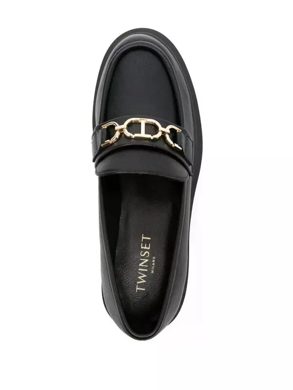 TWINSET 45mm Logo-buckle Leather Loafers