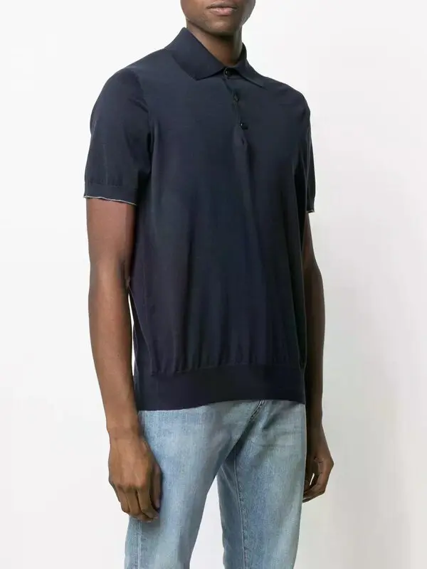 Brunello Cucinelli Fine Knit Short-sleeved Polo Shirt