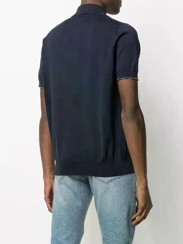 Brunello Cucinelli Fine Knit Short-sleeved Polo Shirt