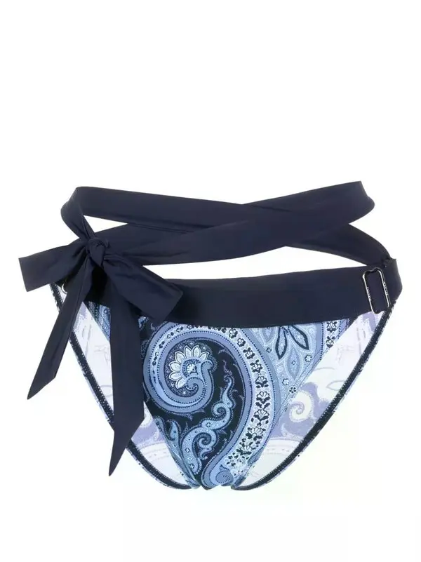 Marlies Dekkers Cache Coeur Paisley-print Adjustable Bikini Bottoms - Blue