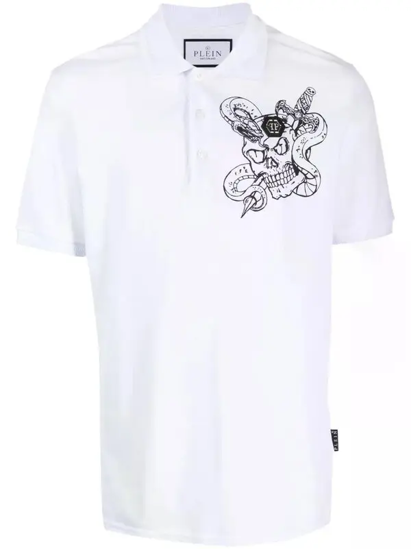 Philipp Plein Snake Cotton Polo Shirt