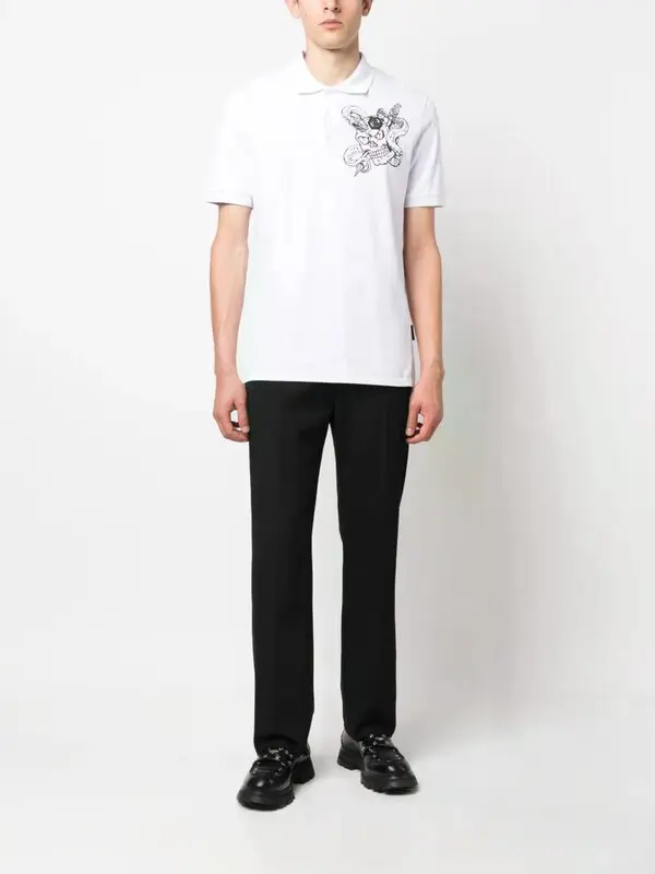 Philipp Plein Snake Cotton Polo Shirt