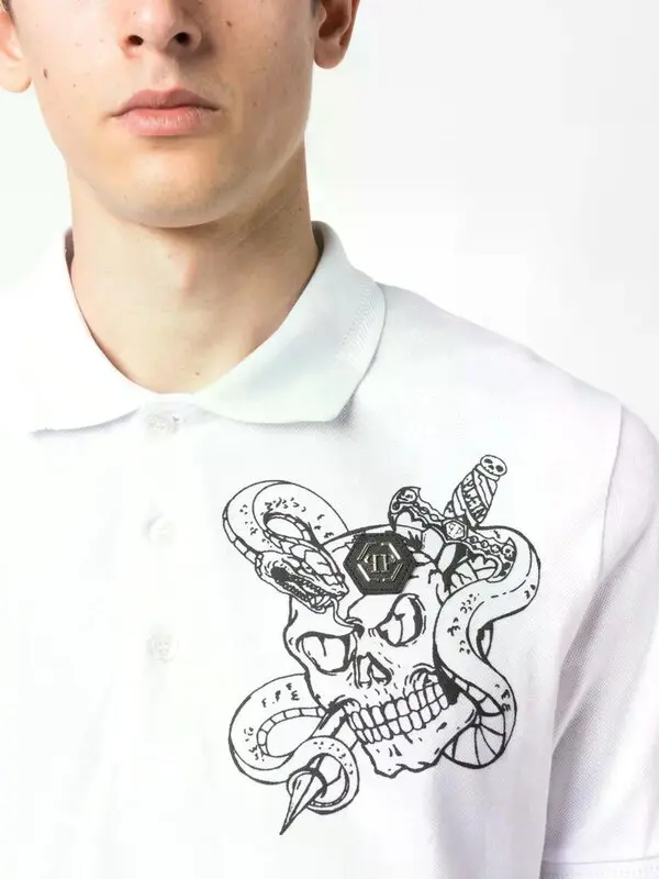 Philipp Plein Snake Cotton Polo Shirt
