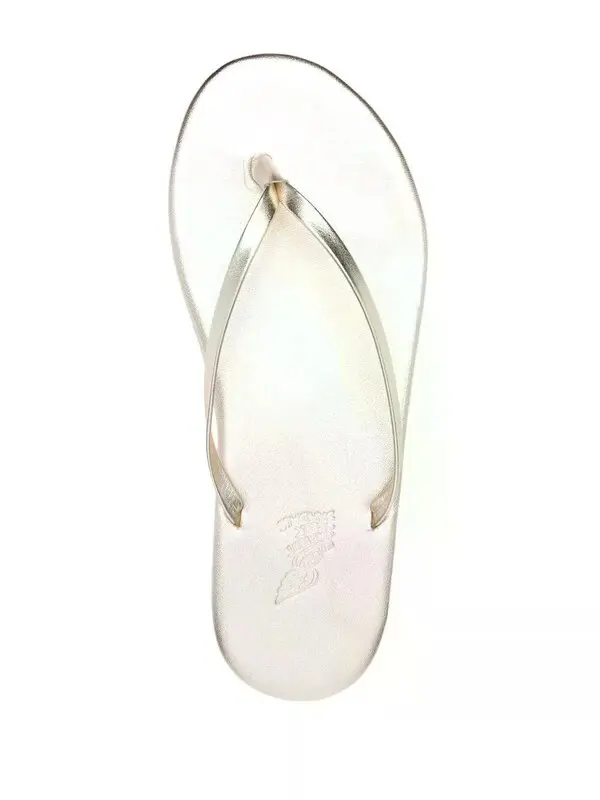 ANCIENT GREEK SANDALS Saionara Leather Flip Flops - Metallic
