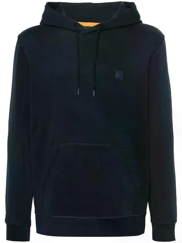 BOSS Cotton Jersey Hoodie With Logo Patch