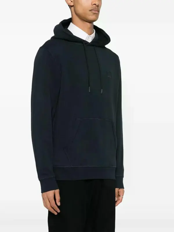 BOSS Cotton Jersey Hoodie With Logo Patch