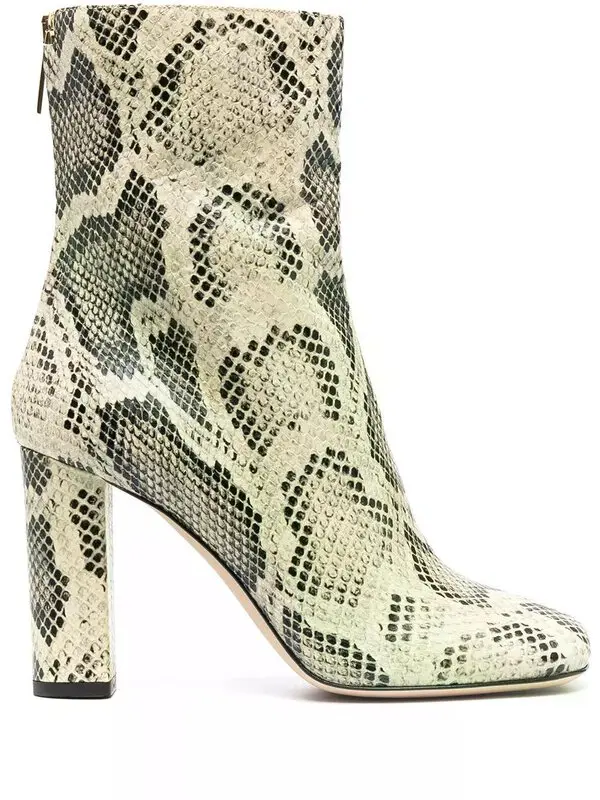 Paris Texas 100mm Python-effect Ankle Boots