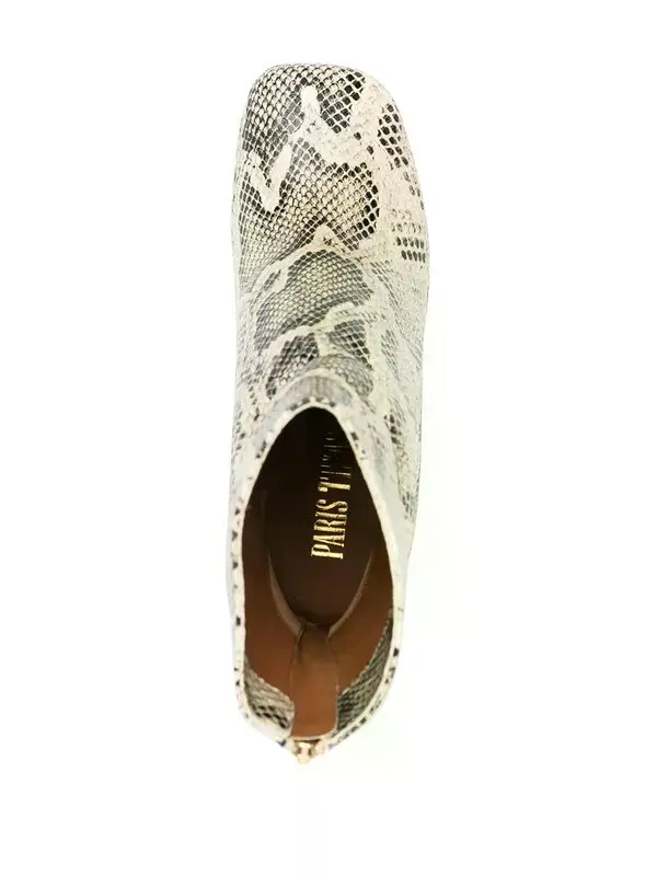 Paris Texas 100mm Python-effect Ankle Boots