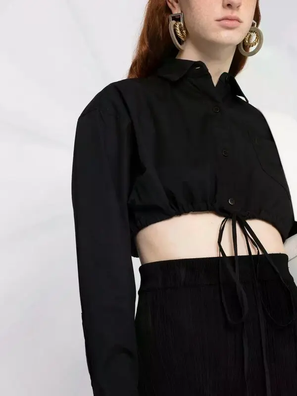 ANDREĀDAMO Cropped Cotton Shirt