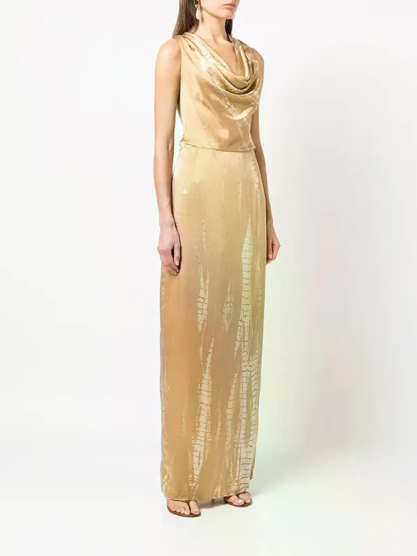 Voz Convertible Silk Maxi Dress - Brown