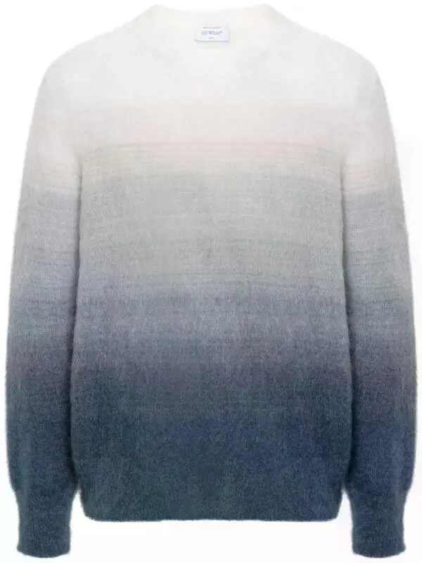 Off-White Arrows Ombré Brushed Jumper - Grey
