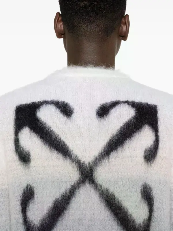 Off-White Arrows Ombré Brushed Jumper - Grey
