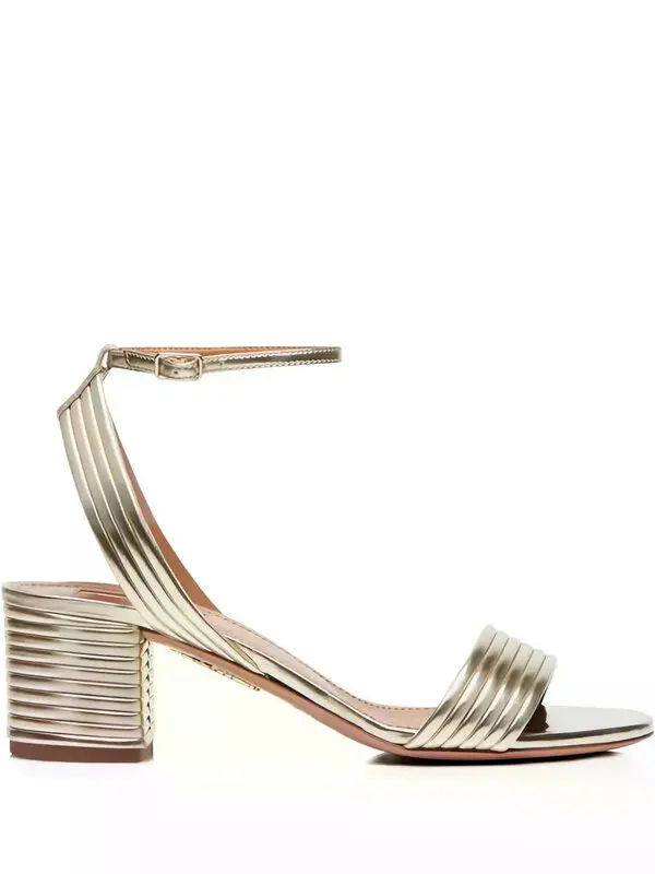 AQUAZZURA 50mm Sundance Leather Sandals - Gold