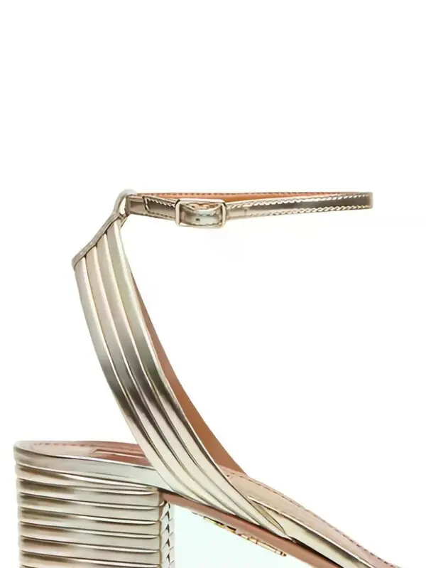 AQUAZZURA 50mm Sundance Leather Sandals - Gold